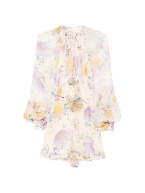 Zimmermann Luna Ruffled Playsuit - Multicolor