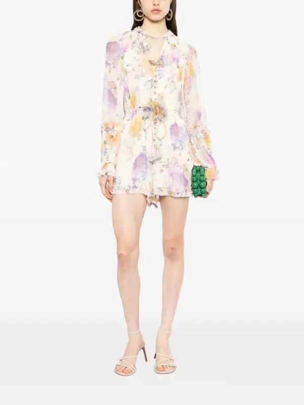 Zimmermann Luna Ruffled Playsuit - Multicolor