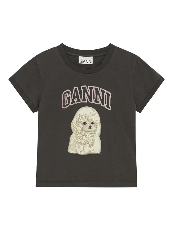 GANNI Poodle Organic Cotton T-shirt - Multicolor