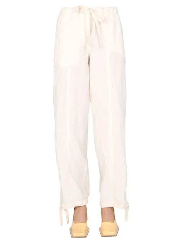 JIL SANDER Trousers With Drawstring - White