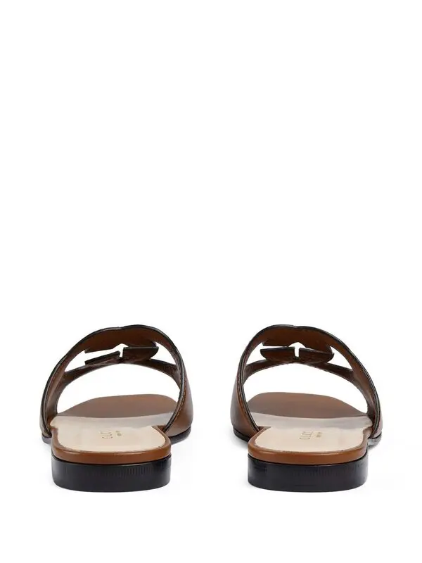 Gucci Cut Leather Flat Sandals