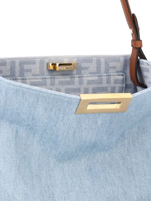 Fendi Way Medium Denim Tote - Multicolor
