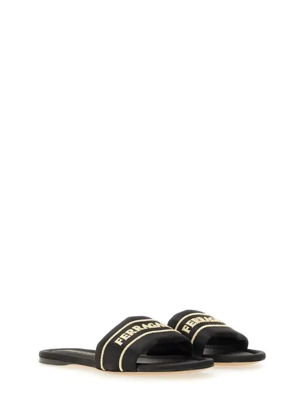 FERRAGAMO Logo Slide Sandals