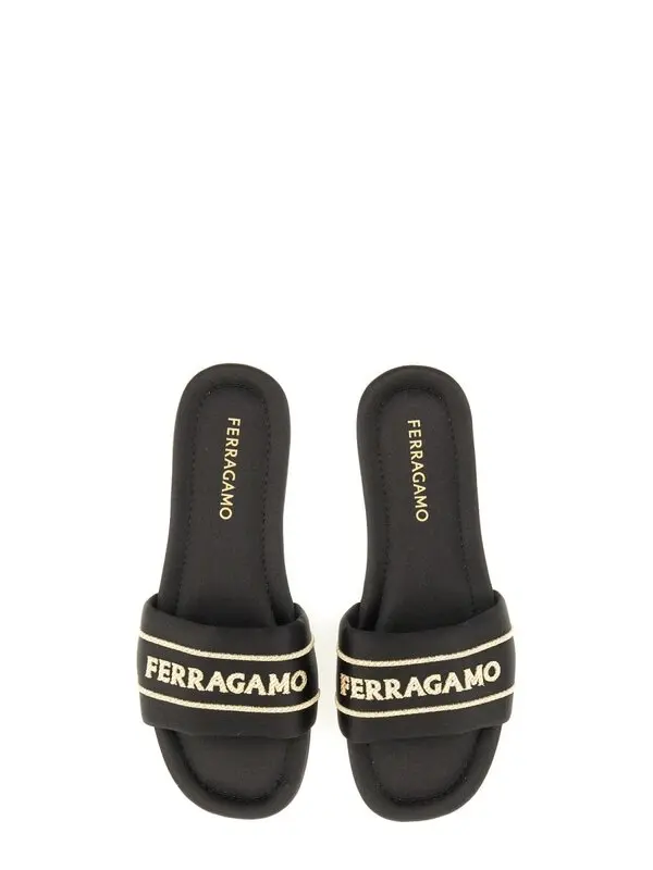 FERRAGAMO Logo Slide Sandals
