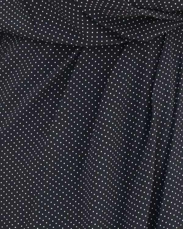 SA SU PHI Cross-over Maxi Dress With Micro Polka Dots