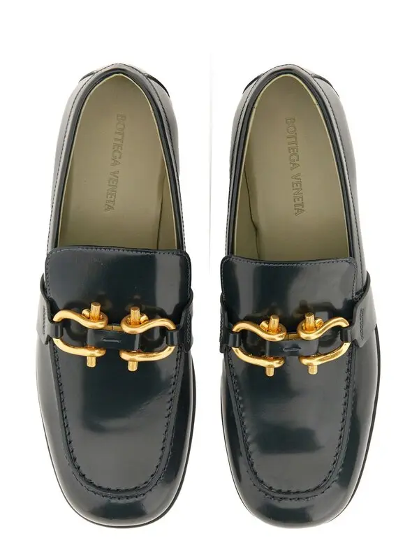 Bottega Veneta Moccasin Monsieur Loafers With Gold Tone Hardware
