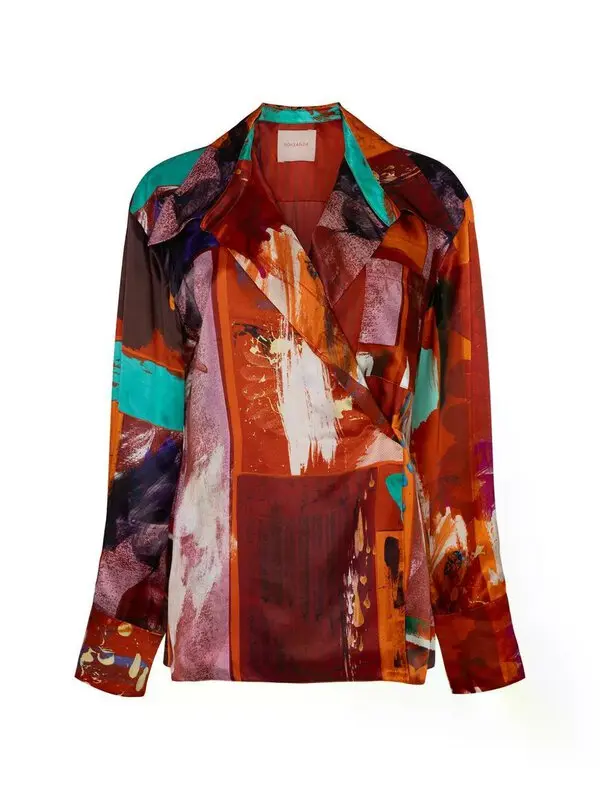 ROKSANDA Abstract Print Wrap Top