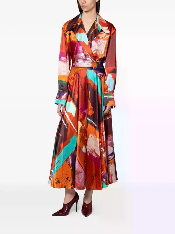ROKSANDA Abstract Print Wrap Top