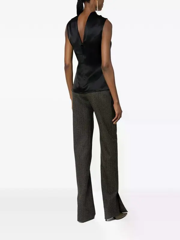 ROKSANDA Maris Silk-satin Sleeveless Blouse - Black