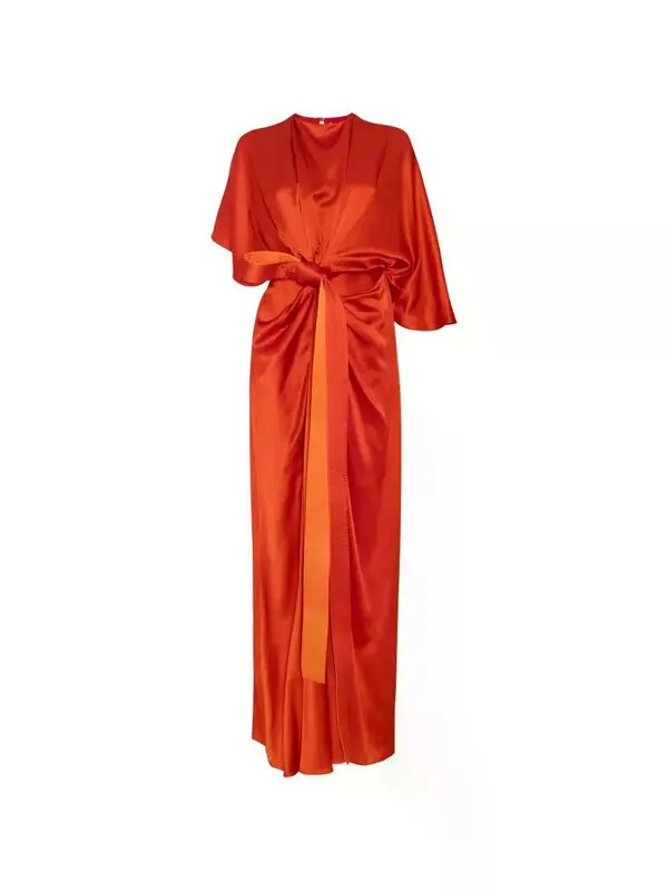 ROKSANDA Hierys Knotted Silk-satin Maxi Dress