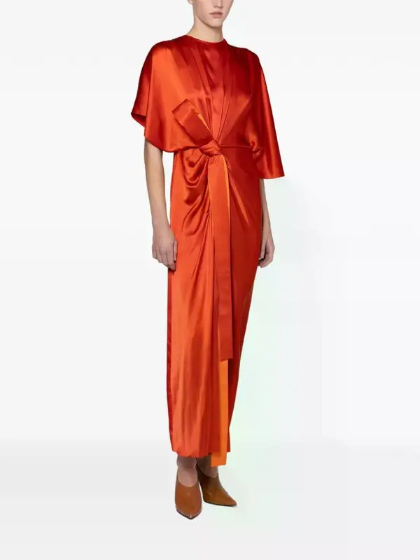 ROKSANDA Hierys Knotted Silk-satin Maxi Dress