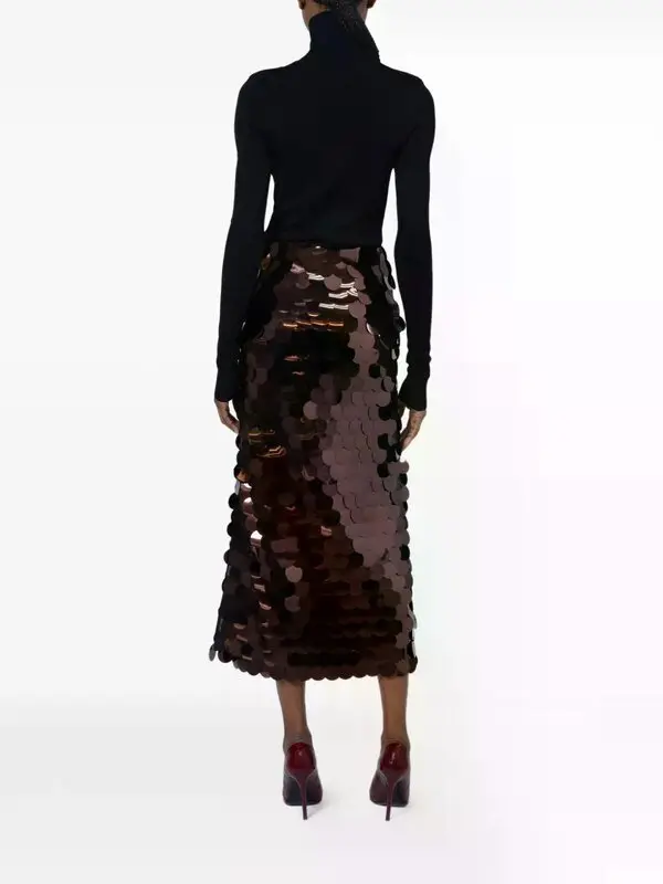 ROKSANDA Sequin-embellished Midi Skirt - Brown