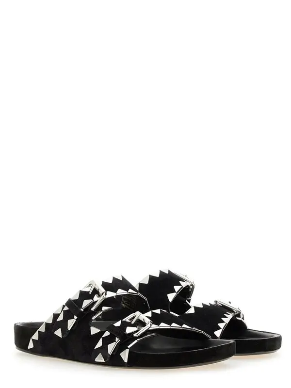 Isabel Marant Étoile Lennyo Studded Buckled Sandals - Black