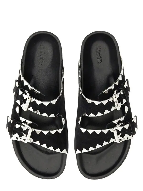 Isabel Marant Étoile Lennyo Studded Buckled Sandals - Black