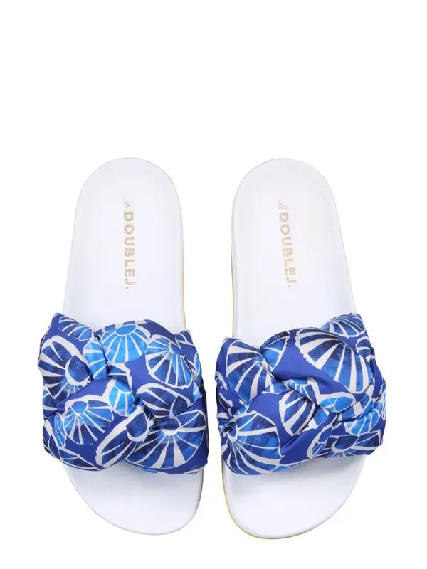 La DoubleJ Braided Slide Sandals - Blue