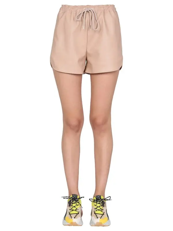 Stella McCartney Faux Leather Drawstring Shorts - Pink