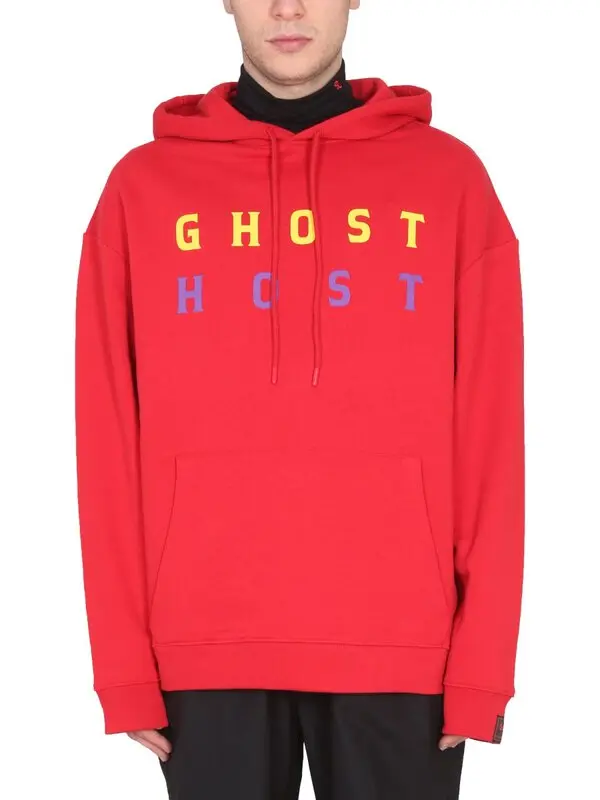 Raf Simons Oversized Logo Hoodie - Red