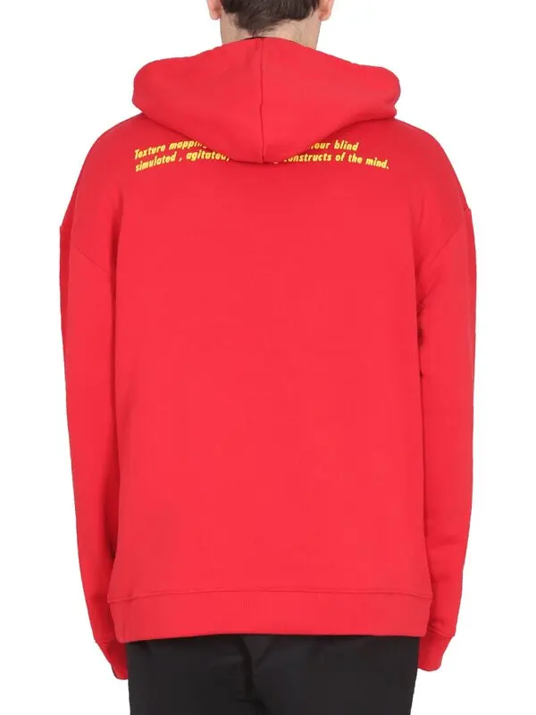 Raf Simons Oversized Logo Hoodie - Red