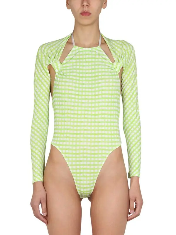 Jacquemus Knotted Cut-out Bodysuit - Green
