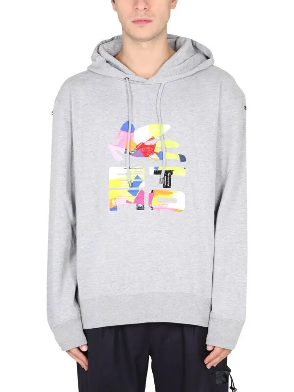 Etro Patchwork Graphic Hoodie - Gray