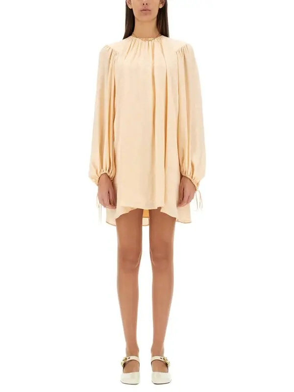 Chloé Silk Shirred Mini Dress - Multicolor