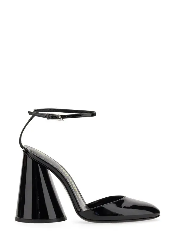 Attico Luz" Sculptural Heel Sandals - Black