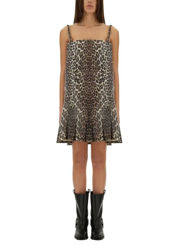 GANNI Animal Print Dress - Multicolor