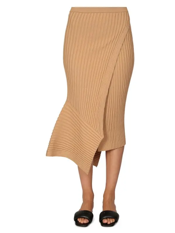 Stella McCartney Ribbed Knit Midi Skirt - Cream
