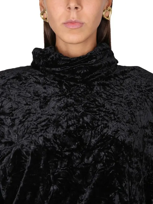 Saint Laurent Velvet High Neck Top