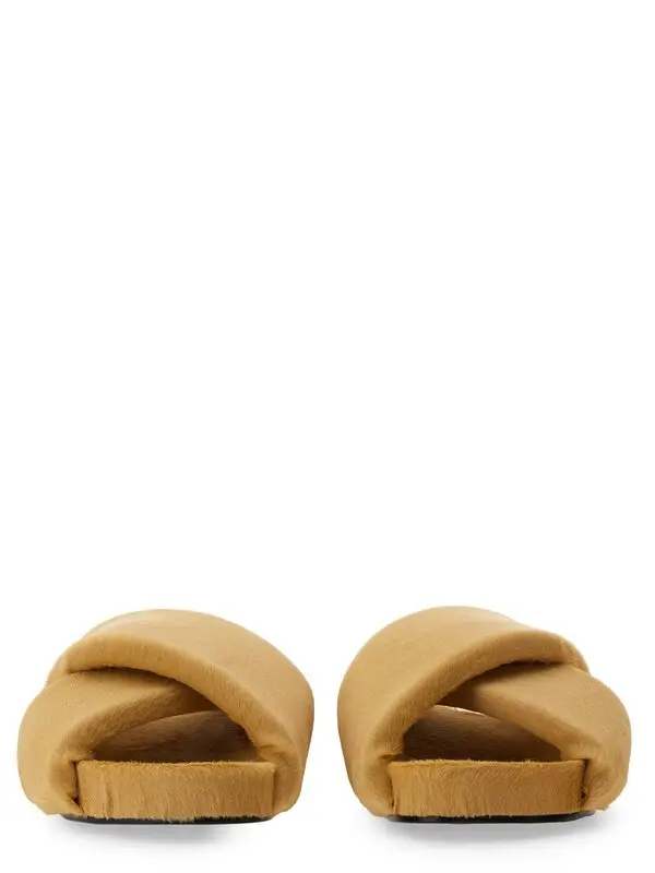 JIL SANDER Crisscross Sandals With Leather Sole - Cream