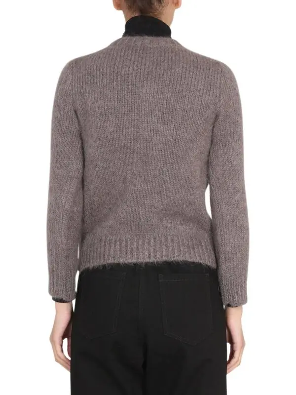 Raf Simons Mohair Crewneck Sweater With Patch Logo - Multicolor