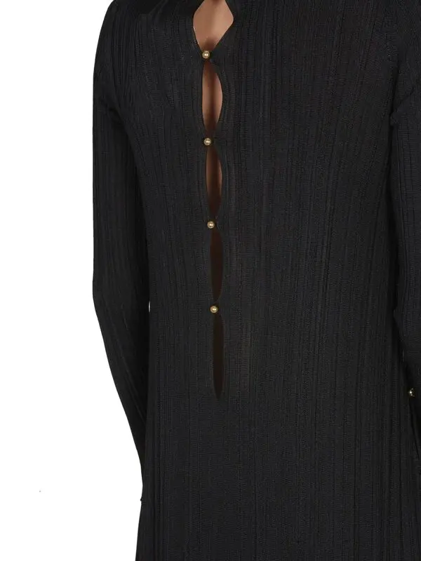 Bottega Veneta High Neck Pleated Dress