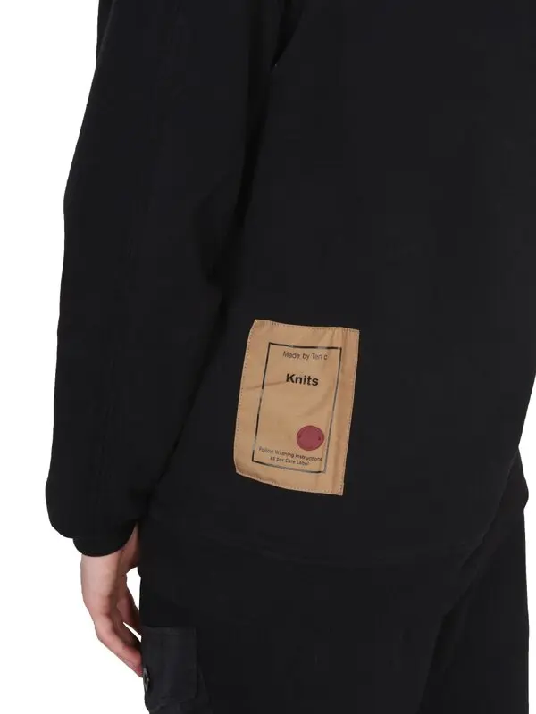 TEN C Crewneck Sweatshirt With Logo Print - Black
