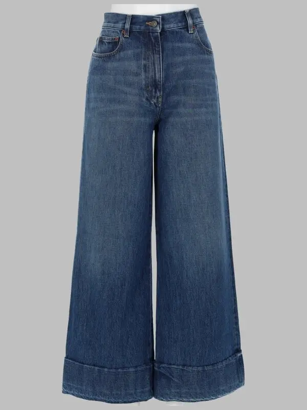 Valentino Garavani Five-pocket Wide-leg Jeans - Blue