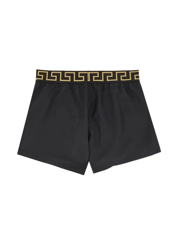 Versace Short Da Mare Con Bordo Greca