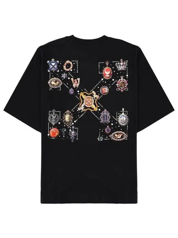 Off-White T-shirt Con Logo - Black