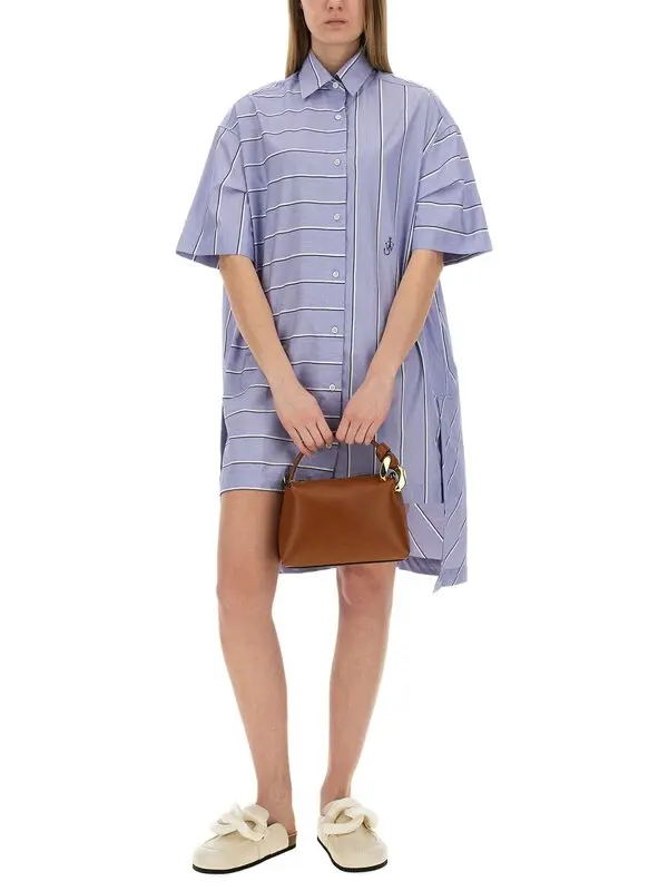JW Anderson Oversized Striped Organic Cotton Shirt Dress - Multicolor