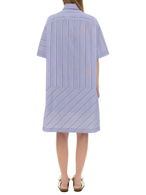 JW Anderson Oversized Striped Organic Cotton Shirt Dress - Multicolor