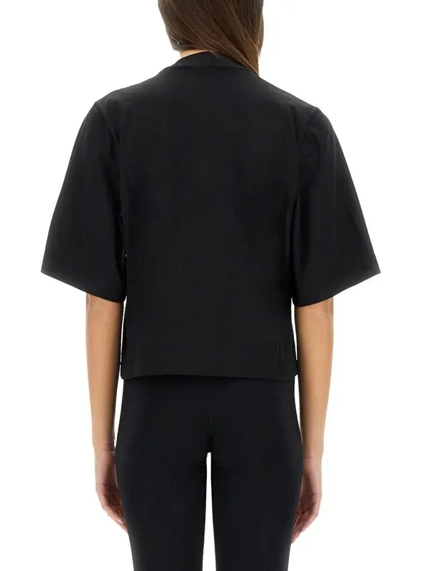 Palm Angels Cropped Logo T-shirt - Black