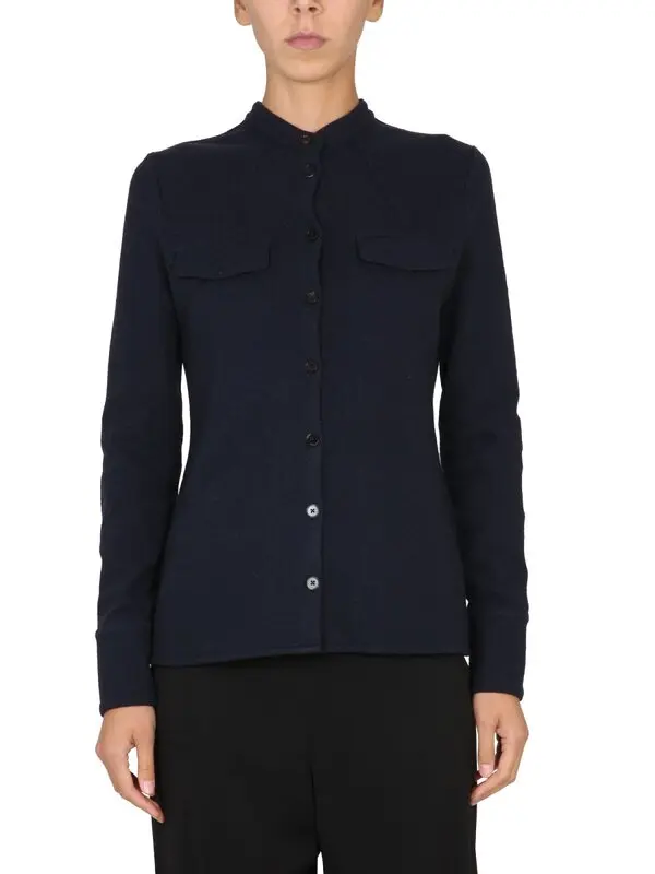 JIL SANDER Mandarin Collar Pocket Shirt