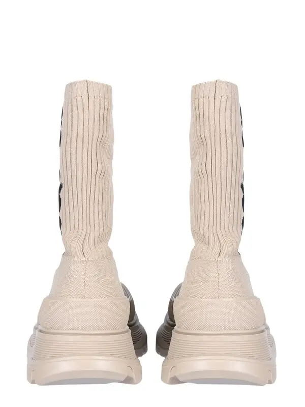 Alexander McQueen Tread Slick Sock Boots - Cream