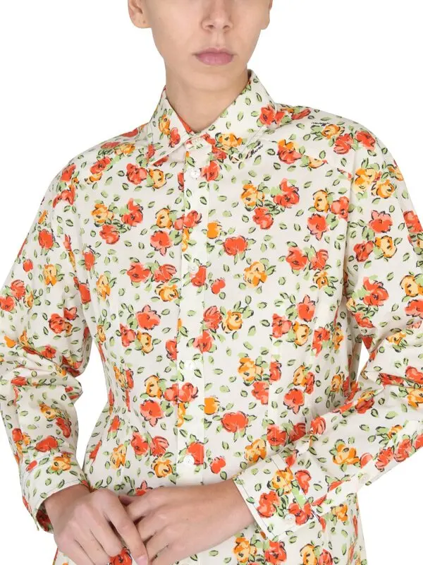 Marni Floral Print Shirt Dress