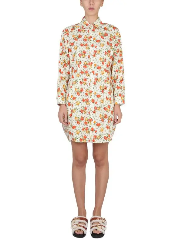 Marni Floral Print Shirt Dress - Multicolor