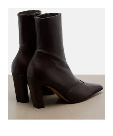 Khaite Solid Leather Ankle Boots