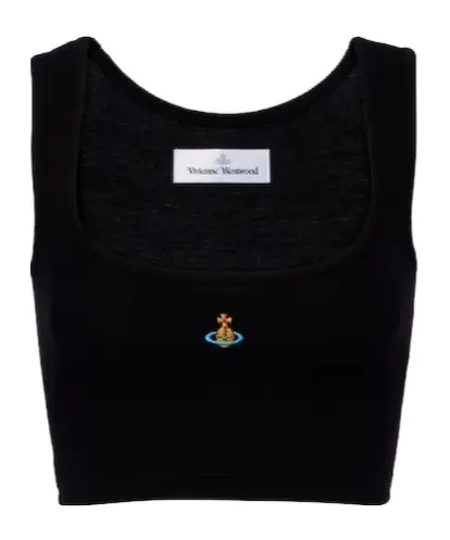 VIVIENNE WESTWOOD Ribbed-knit Jersey Crop Top - Black