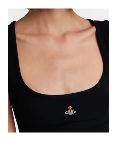 VIVIENNE WESTWOOD Ribbed-knit Jersey Crop Top