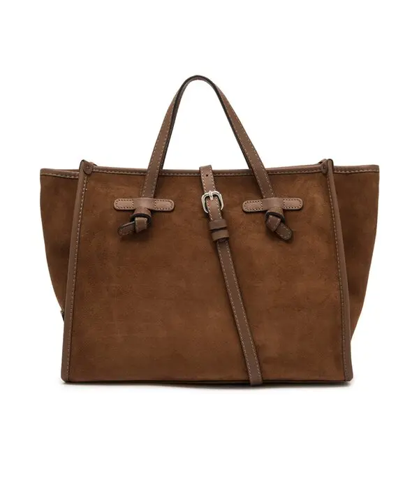 GIANNI CHIARINI Knotted Buckle Suede Tote Bag