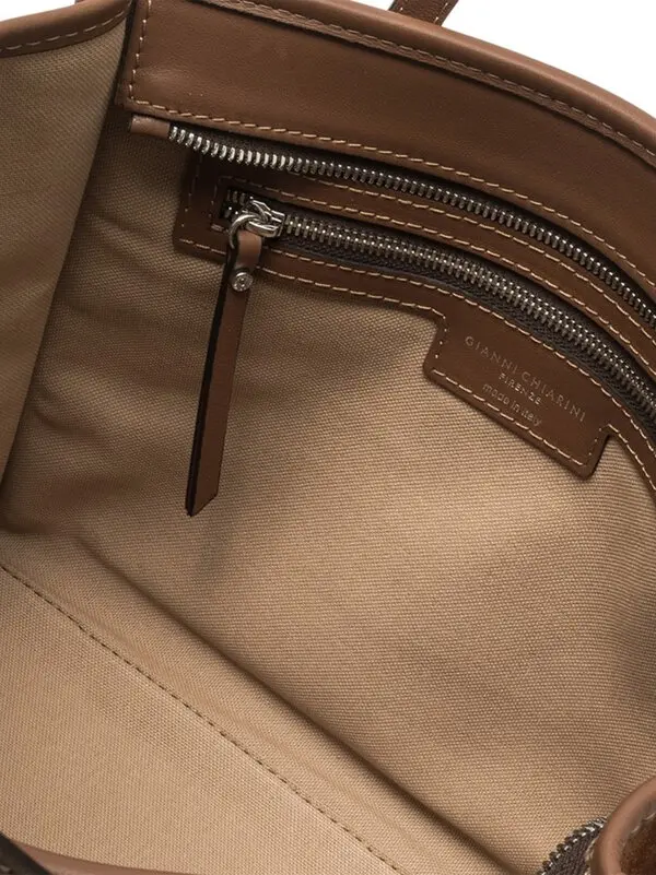 GIANNI CHIARINI Knotted Buckle Suede Tote Bag