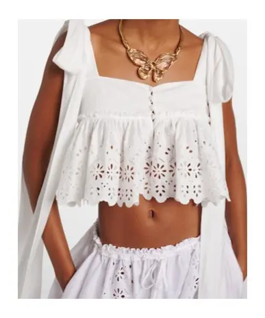 Chloé Broderie Anglaise Cotton Top
