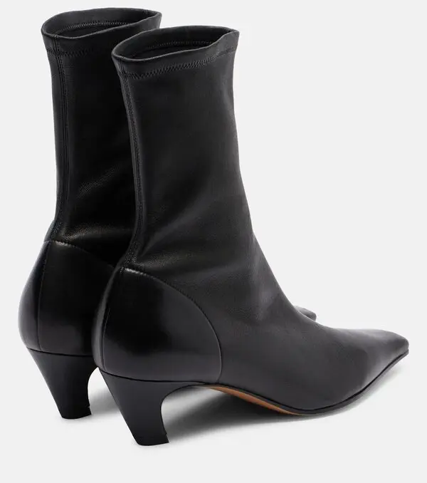 Khaite Arizona Leather Ankle Boots
